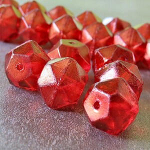 Persimmon 13mm Czech Glass Bead English Cut Nugget : 6 Pc - Etsy