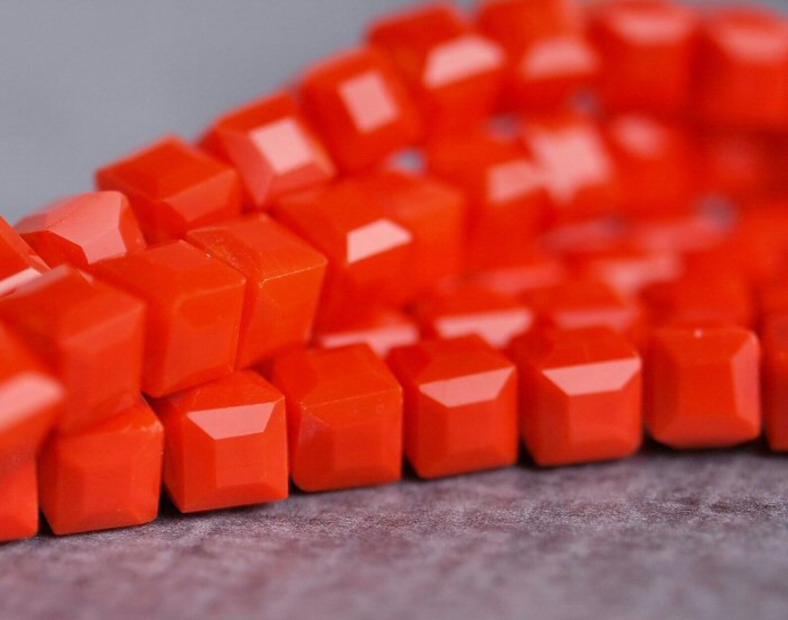 4mm Opaque Dark Orange Faceted Glass Cube Bead : Full Strand - Etsy