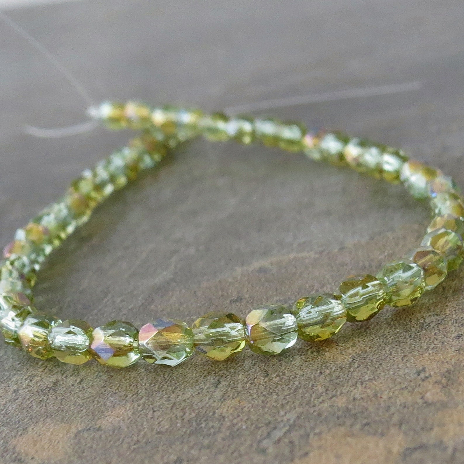 Czech Glass 4mm Chrysolite Celsian Round Bead : 50 Pc Full | Etsy