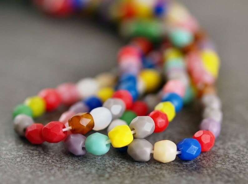 Czech Glass Bead Opaque 3mm Round Mix : 50 Pc - Etsy