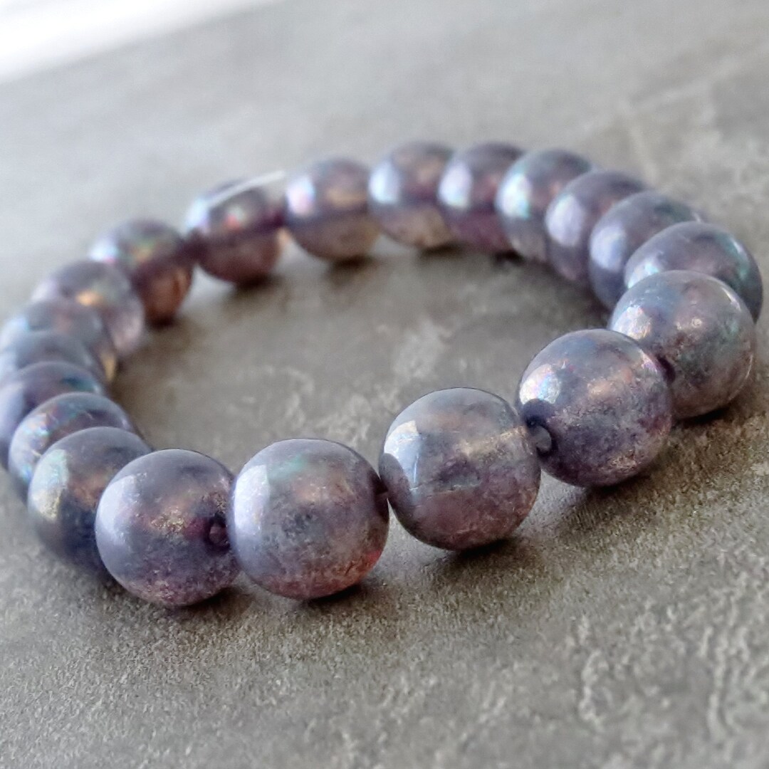 Lilac Luster 10mm Druk Czech Glass Round Bead : 10 or 20 Pc Czech 10mm ...