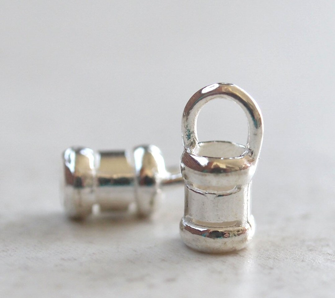 Sterling Silver Crimp Cord End With Loop for 3mm Cord : 2pc - Etsy