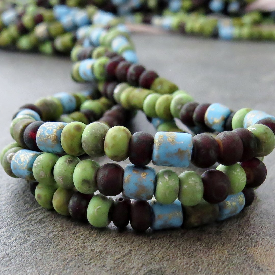 Matte 6/0 Gaia Seed Tile Tube Czech Glass Bead Seed Beads : 10 Inch ...