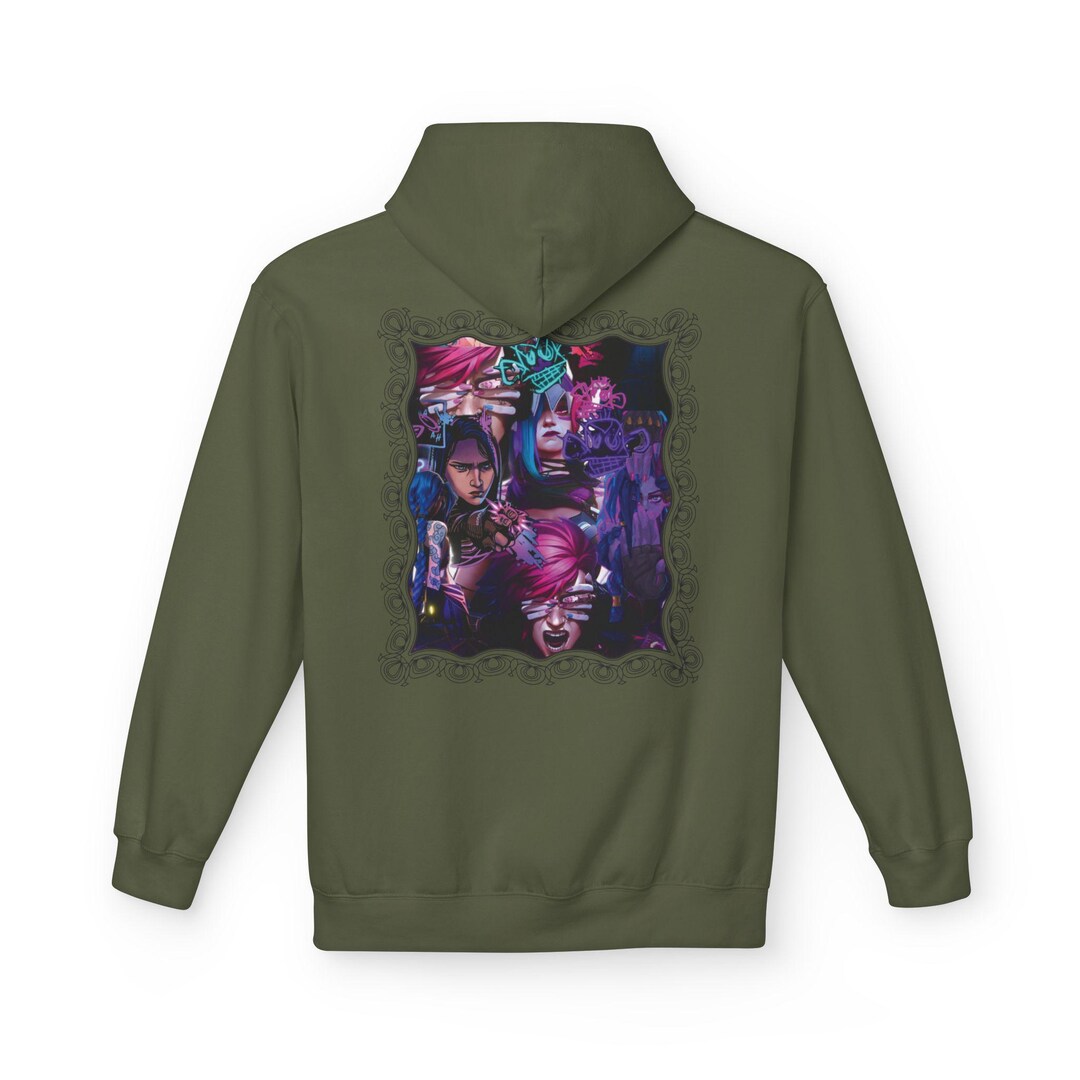 Arcane-inspired Hoodie League of Legends Anime Style Pullover Cyberpunk ...