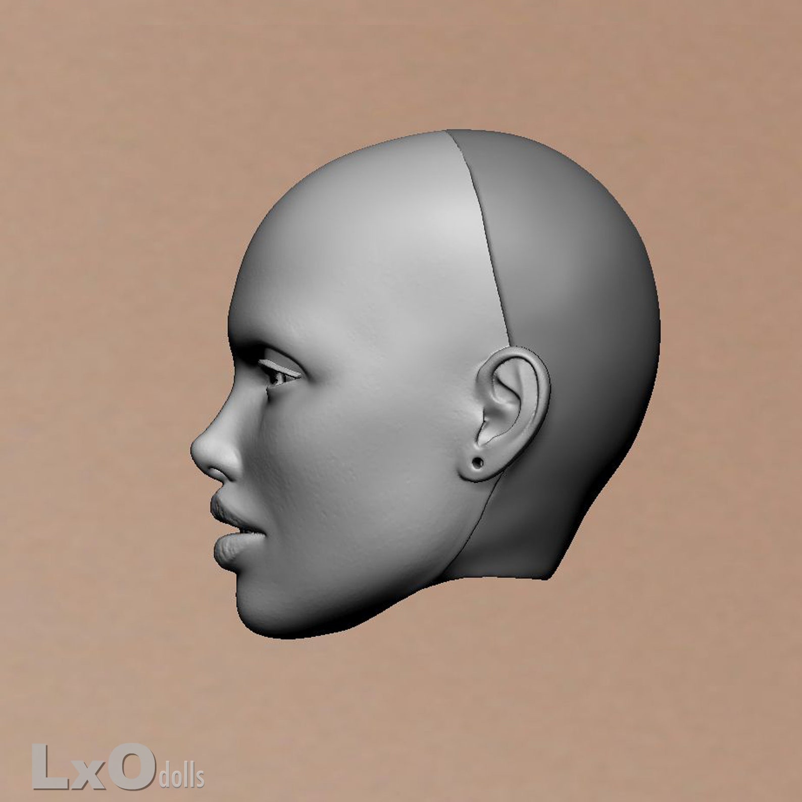 3D BJD Doll Head Faceplate Female Character 3D Print Model -stl-obj ...