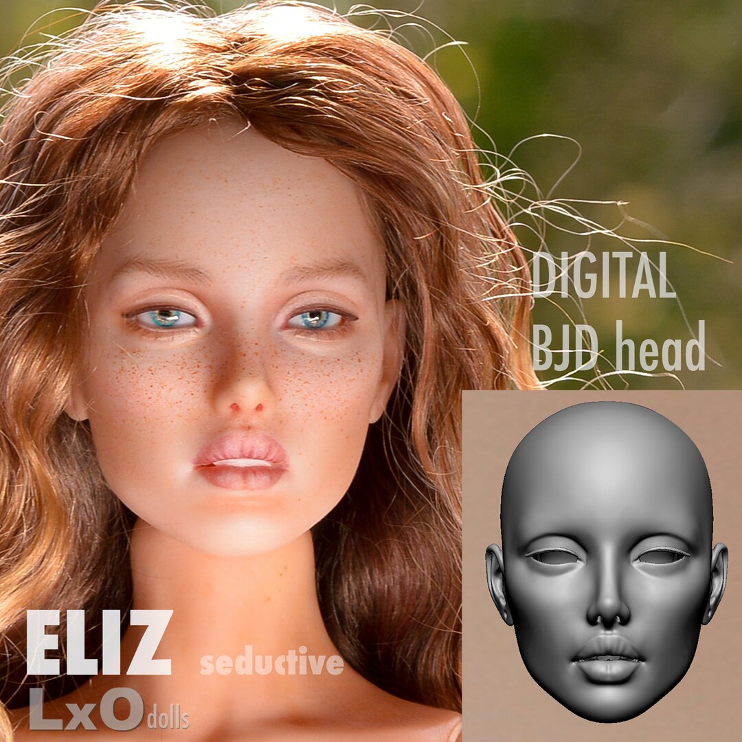 3D BJD Doll Head Faceplate 3D Print Model -stl-obj - ELIZ Seductive - Etsy