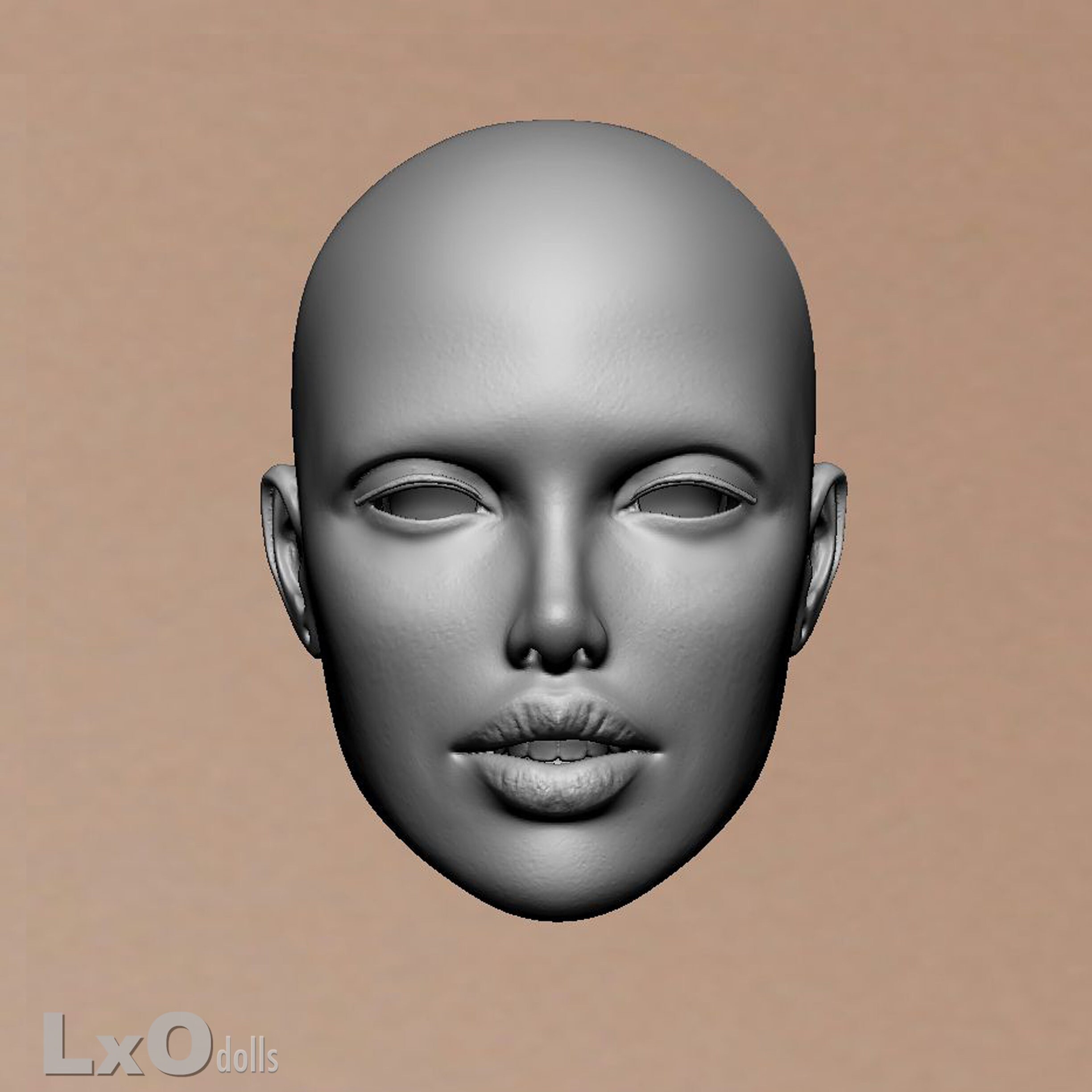 3D BJD Doll Head Faceplate Female Character 3D Print Model -stl-obj ...