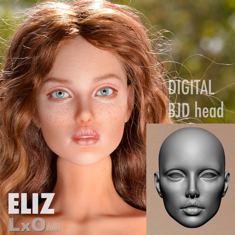3D BJD Doll Head Faceplate 3D Print Model -stl-obj - ELIZ Base - Etsy