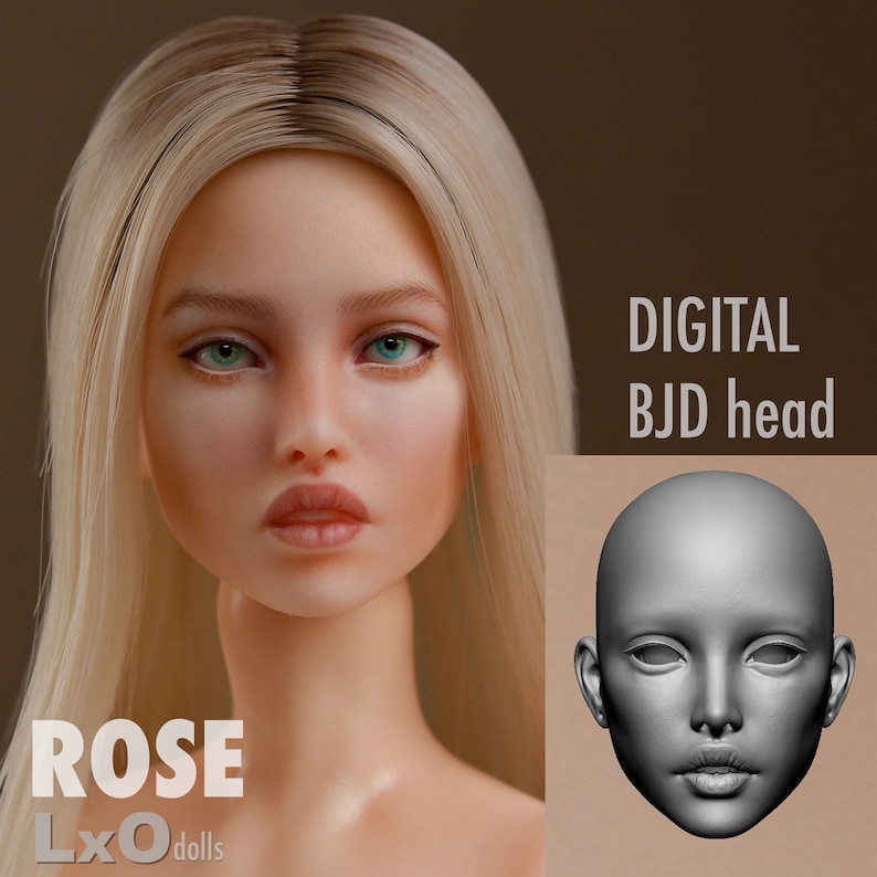 3D BJD Doll Head Face Faceplate Female Character Women Teenager 3D ...