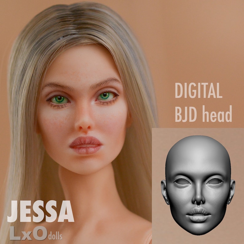 3D BJD Doll Head Faceplate Female Character Women Teenager 3D Print ...