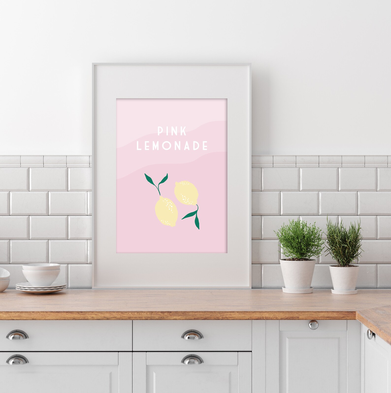 Pink Lemonade Retro Print: Cheerful Lemon Wall Art (digital Download ...