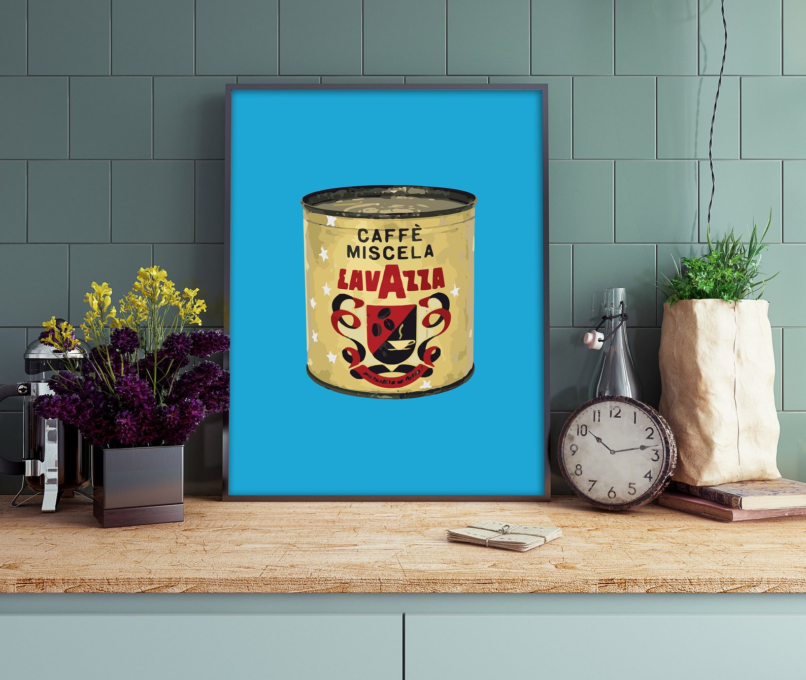 Lavazza Vintage Coffee Tin Print: Retro Italian Kitchen Art (digital ...