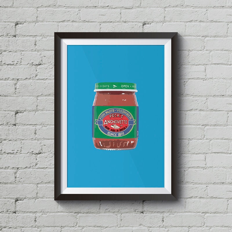 South African Pecks Anchovette Fish Paste Vintage Retro Print, South ...