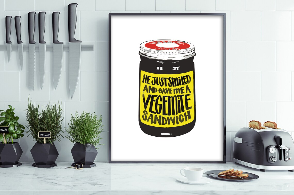 Vegemite Print Vegemite Typographic Art Aussie Wall Art - Etsy