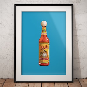 Cholula Hot Sauce Retro Art Print: Kitchen Illustration (digital ...