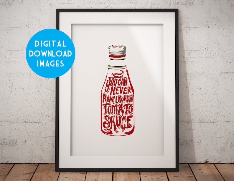 Tomato Ketchup Retro Print: Kitchen Wall Art (digital Download) - Etsy