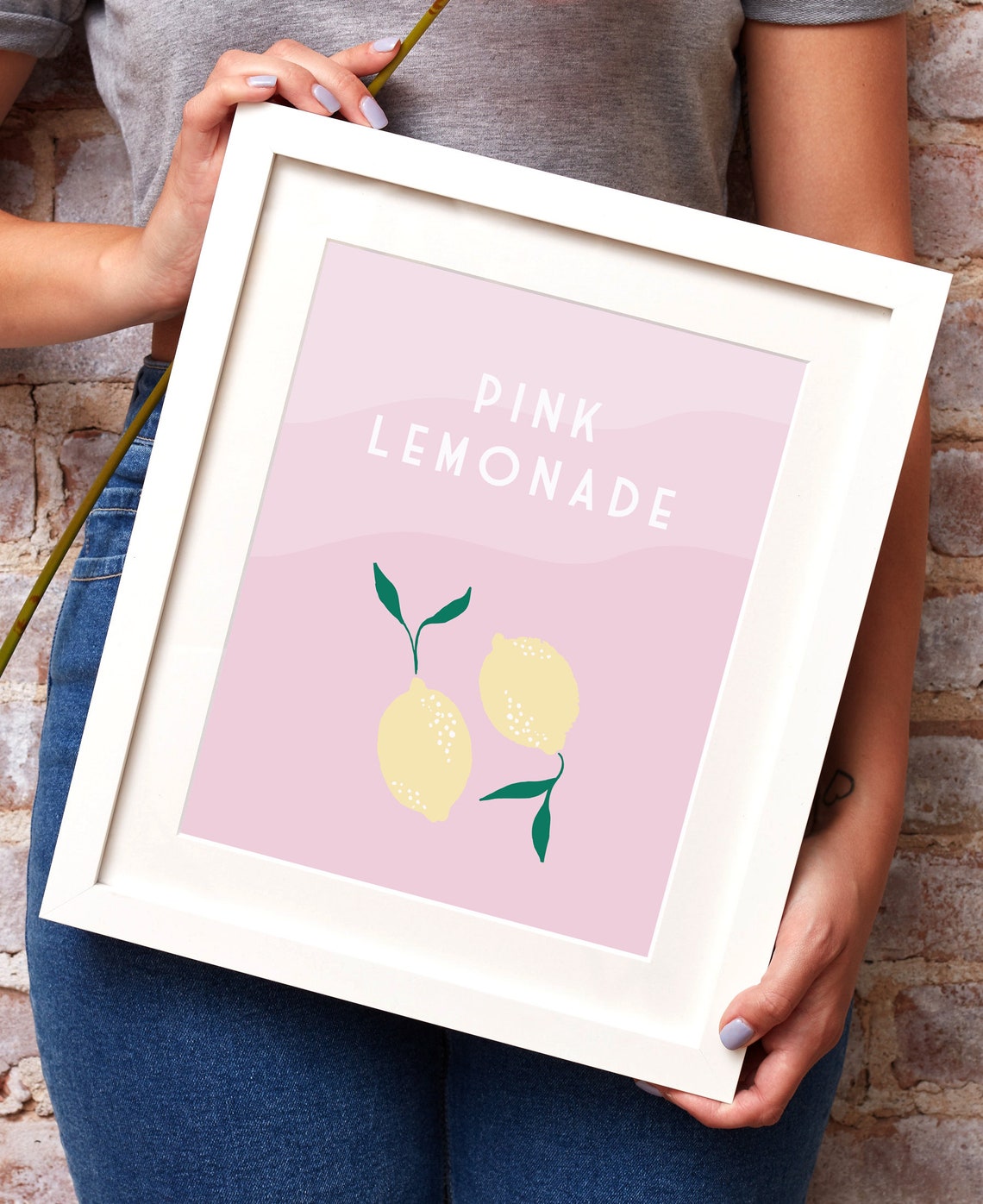 Pink Lemonade Retro Print: Cheerful Lemon Wall Art (digital Download ...