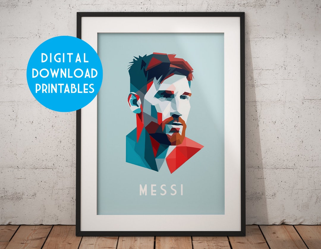Messi Soccer Poster: Minimalist Geometric Portrait (digital Download ...