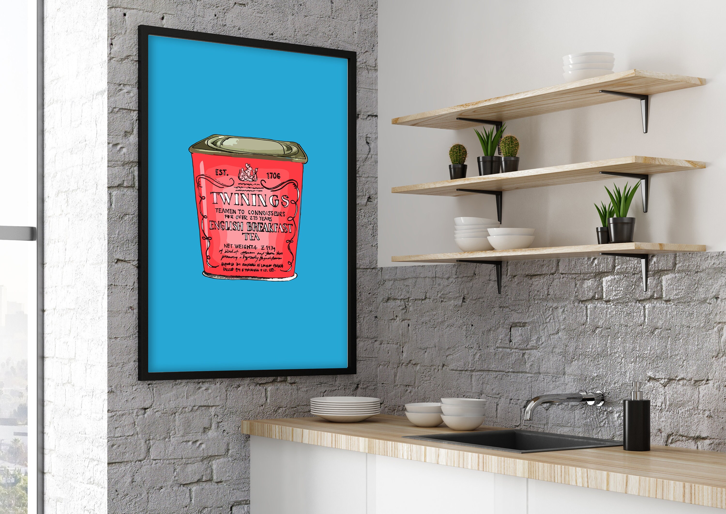 Iconic Twinings Tea Tin Illustrated Print, Digital Art Print, Wall Art ...
