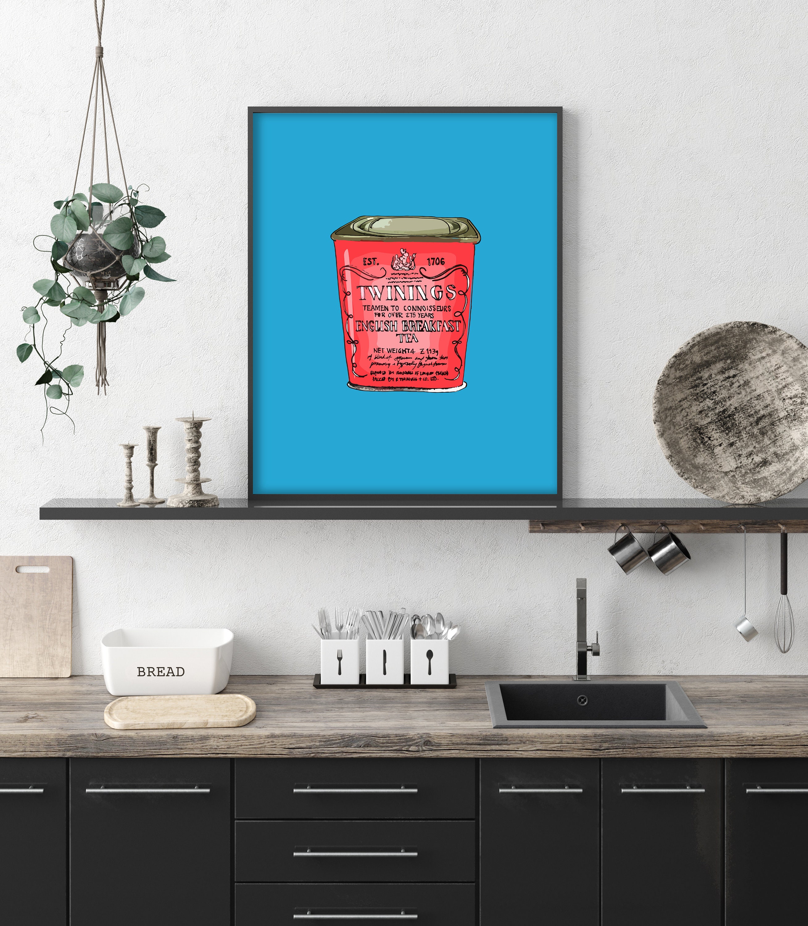 Iconic Twinings Tea Tin Illustrated Print, Digital Art Print, Wall Art ...