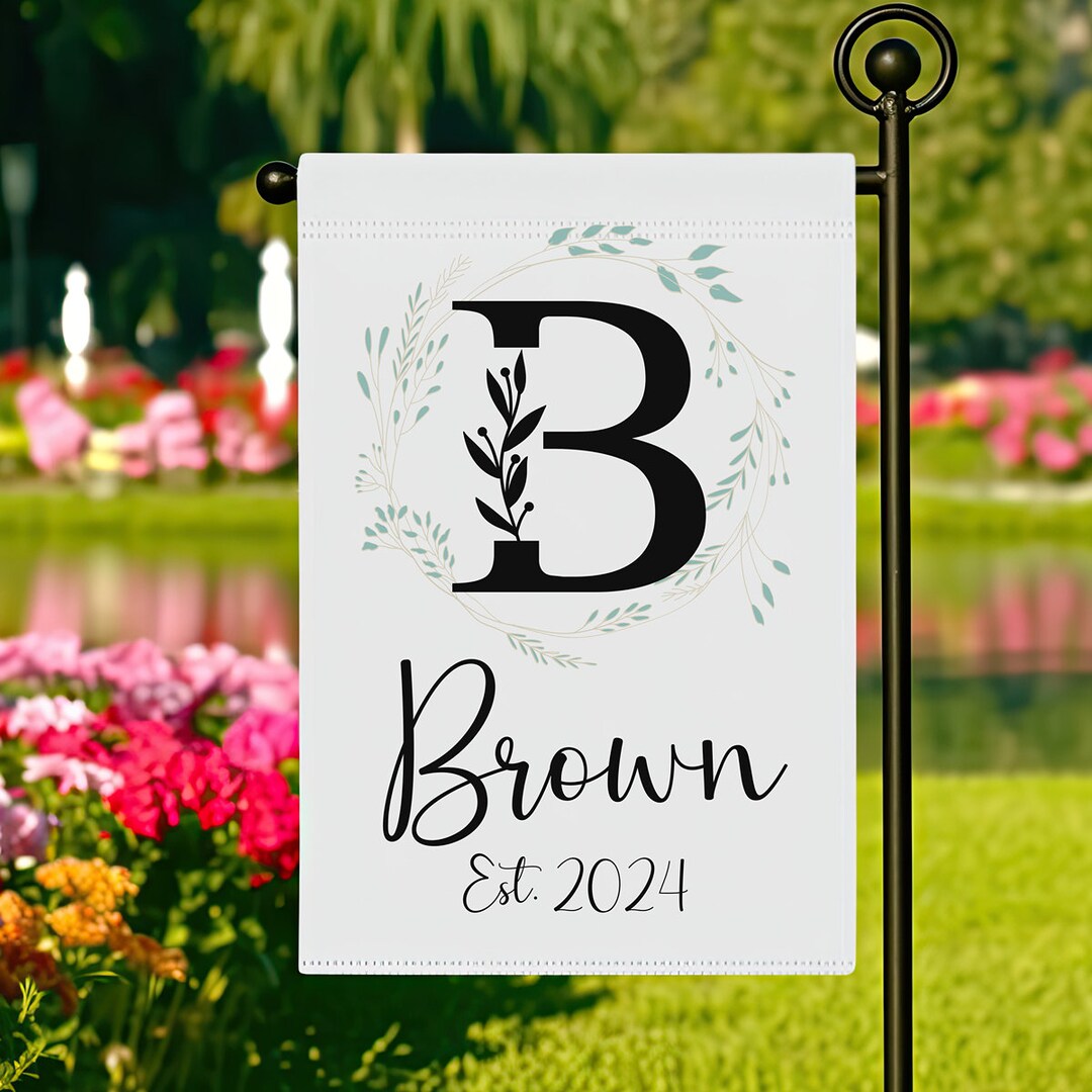 Personalized Garden Flag, Monogram Garden Flag, Family Name Yard Flag ...