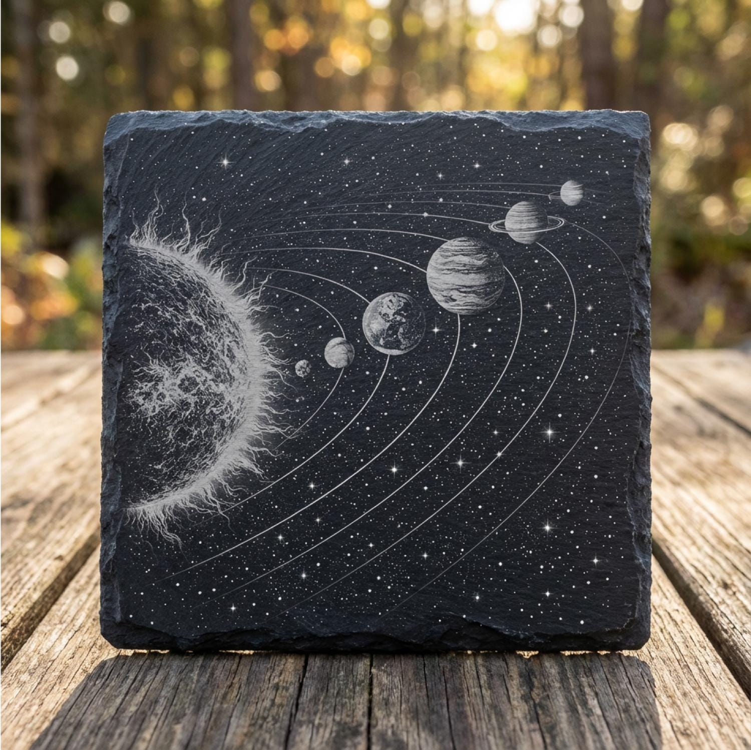 Solar System Slate Engraving PNG Space Laser File Planets Sun Coaster ...