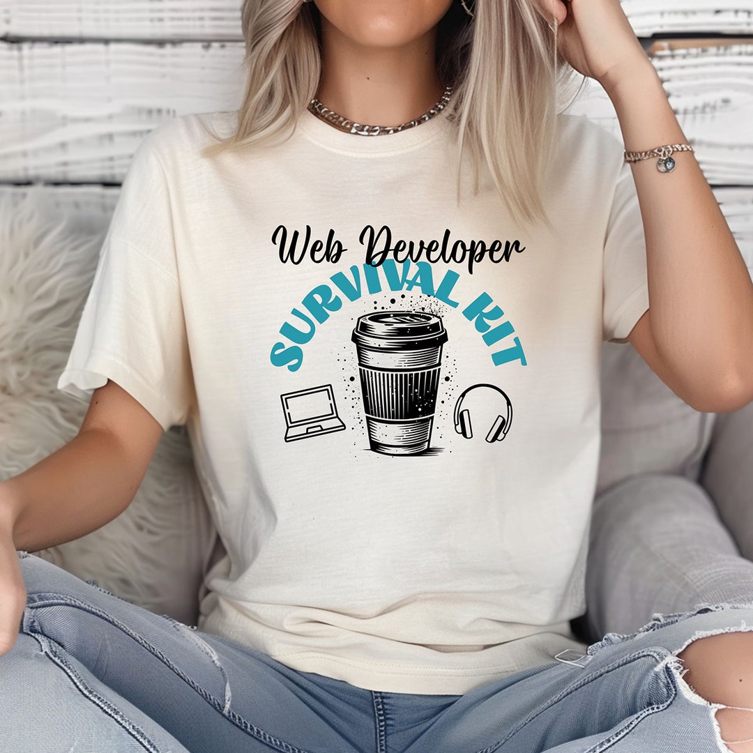 Web Developer Survival Kit T-shirt, Comfort Colors Shirt, Coffee T ...