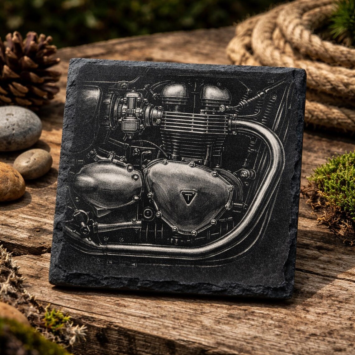 Motorcycle Laser Engraving PNG Bundle Cafe Racer Biker Slate Coaster ...