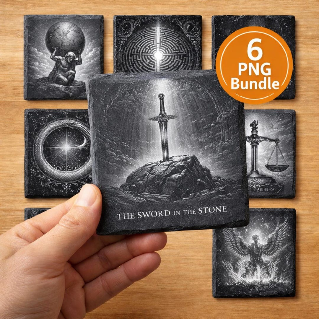 Mythology Bundle 6 Slate Engraving Pngs Legends Lore Laser Files ...