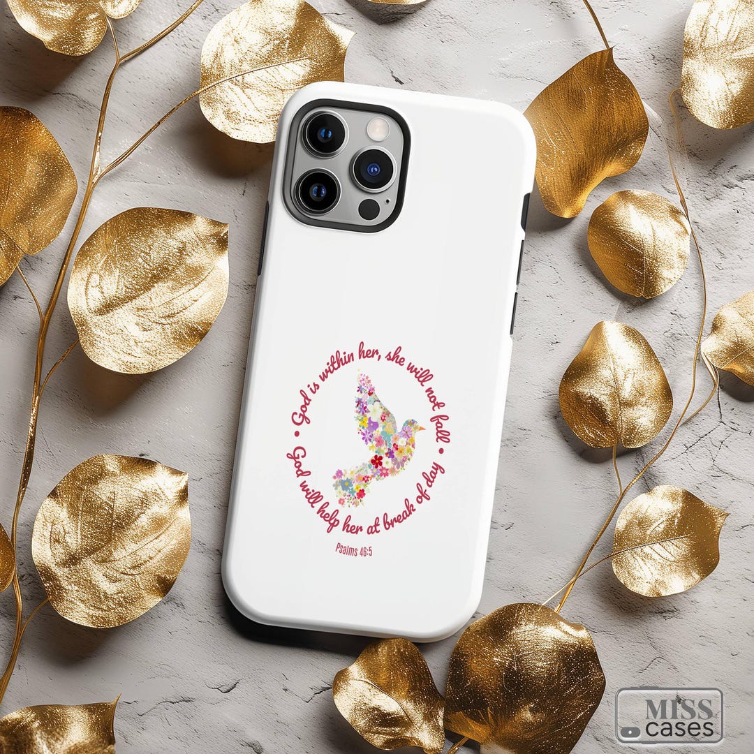 Christian Bible Verse Phone Case, Floral Religious Scripture Gift ...