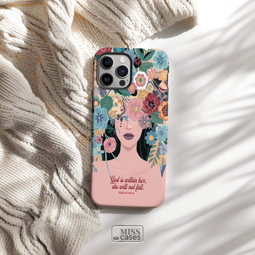 Christian Bible Verse Phone Case, Floral Religious Scripture Gift ...