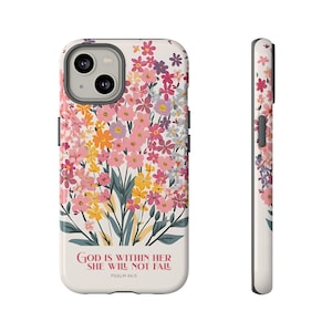 Christian Bible Verse Phone Case, Floral Religious Scripture Gift ...
