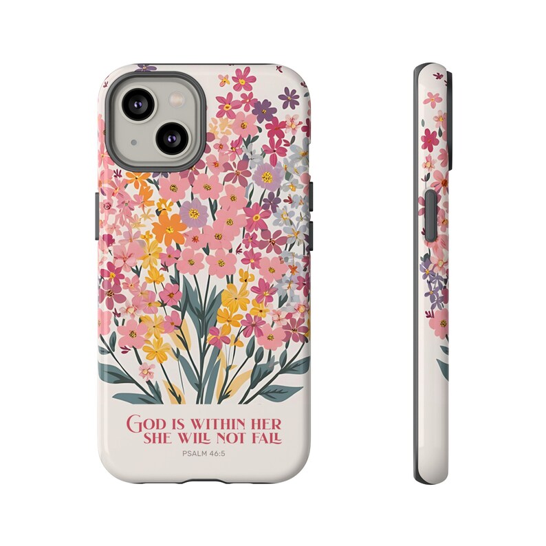 Christian Bible Verse Phone Case, Floral Religious Scripture Gift ...