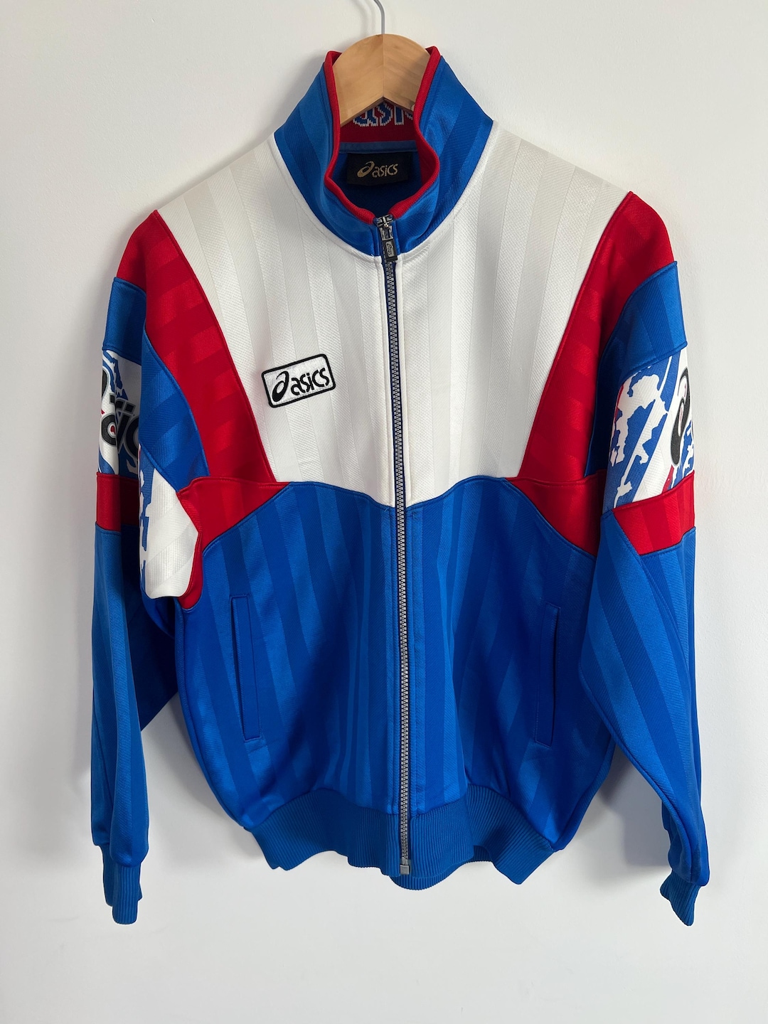 Asics Vintage Windbreaker Track Top From Japan Colourblock Retro Rare ...