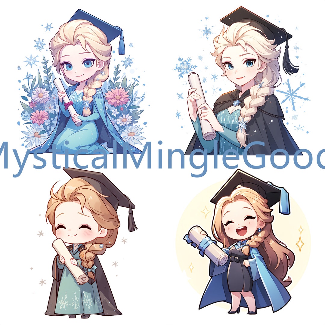 Elsa Graduate Png,frozen Watercolor Png,frozen Princess Clip Art,high ...