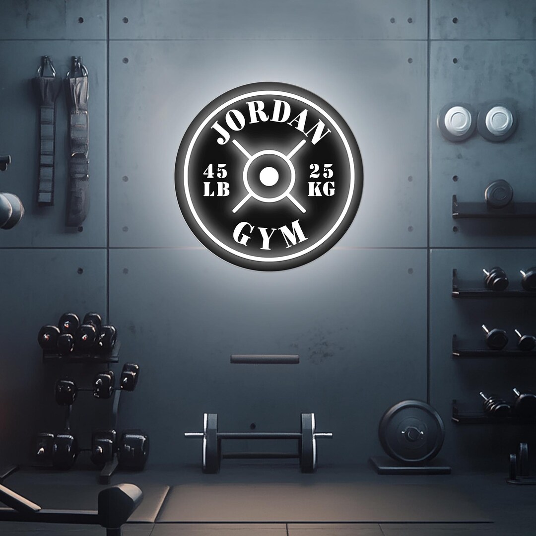 Custom Gym Weight Plate Neon Sign, Personalized Name Sign, Home Gym ...