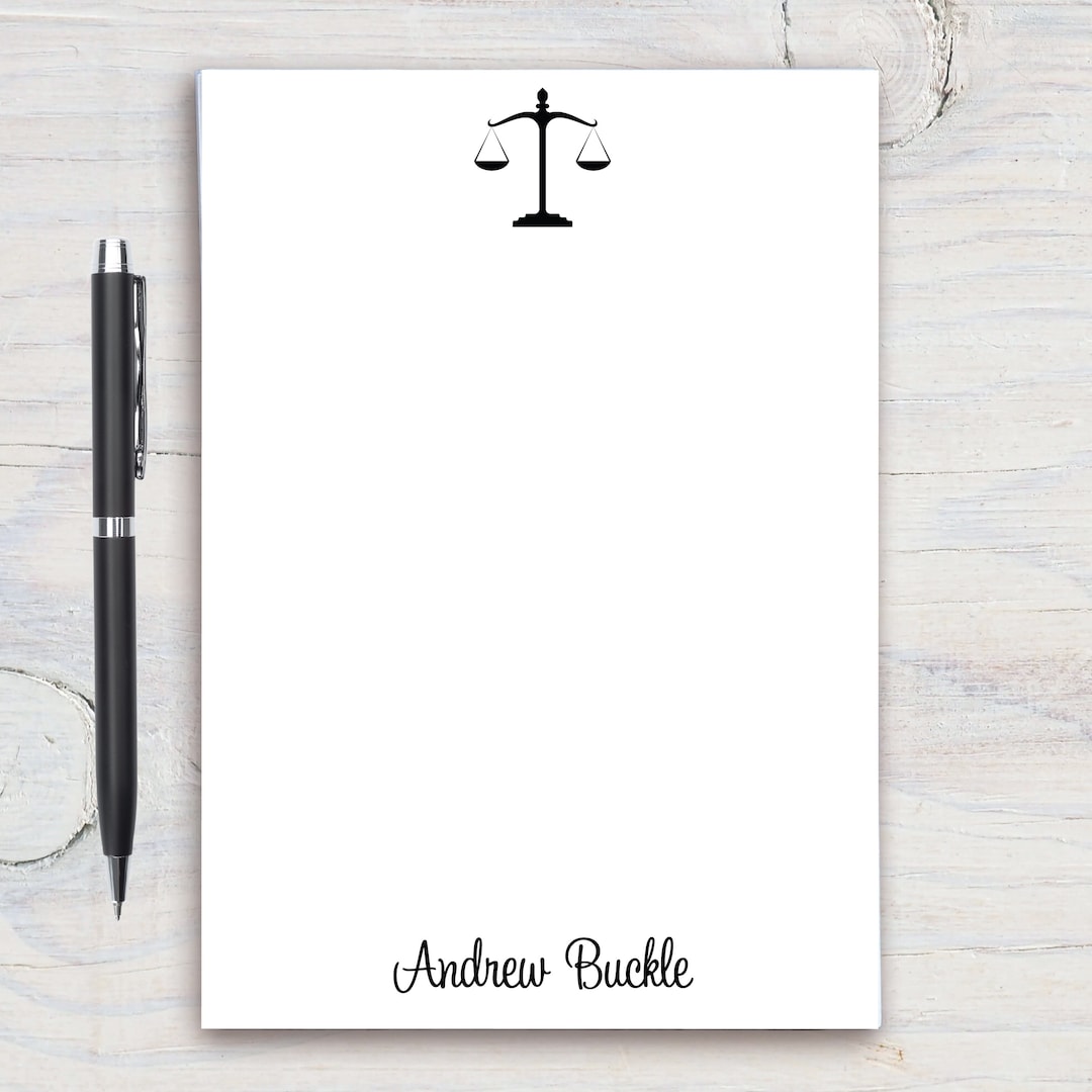 Personalized Notepad, Custom Notepad, Personalized Lawyer Stationery ...