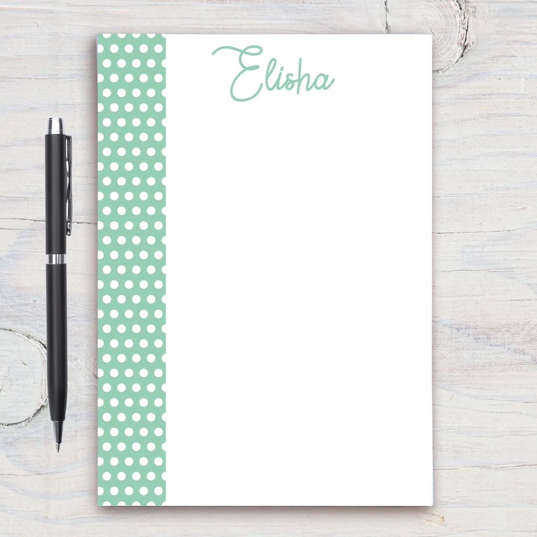 Blue Dots Personalized Notepad, Custom Notepad, Personalized Stationery ...