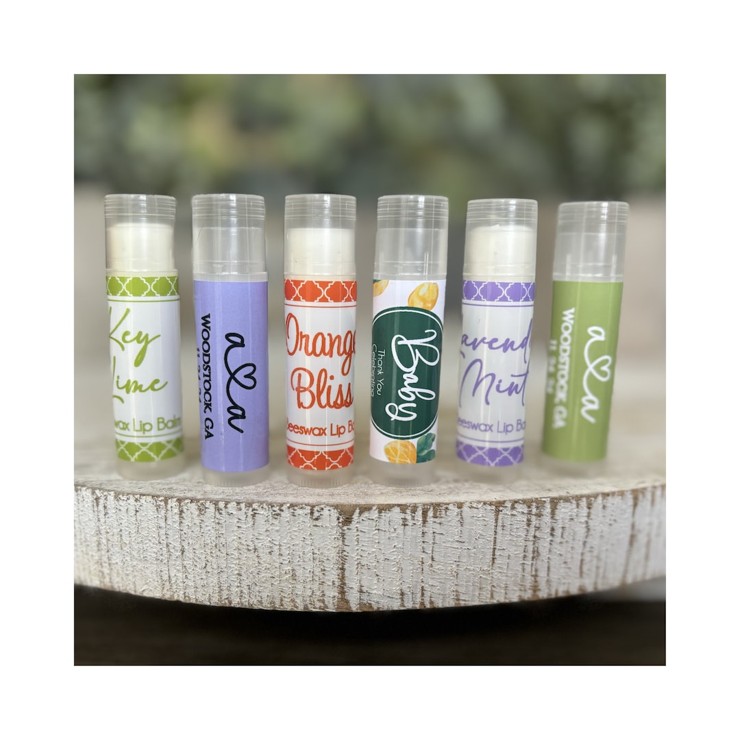 100 Business Custom Label Lip Balms, Personalized Lip Gloss, Custom ...