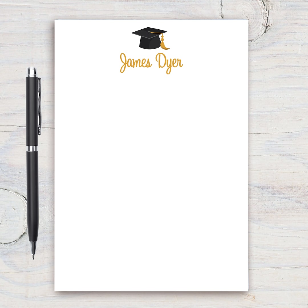 2024 Graduate Cap Personalized Notepad, Custom Notepad, Personalized ...