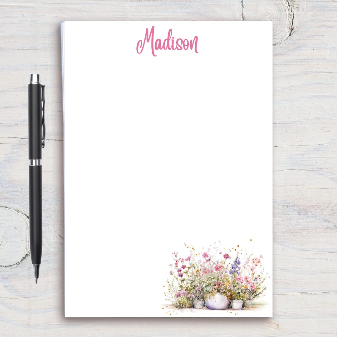 Potted Gardening Personalized Notepad, Custom Notepad, Personalized ...