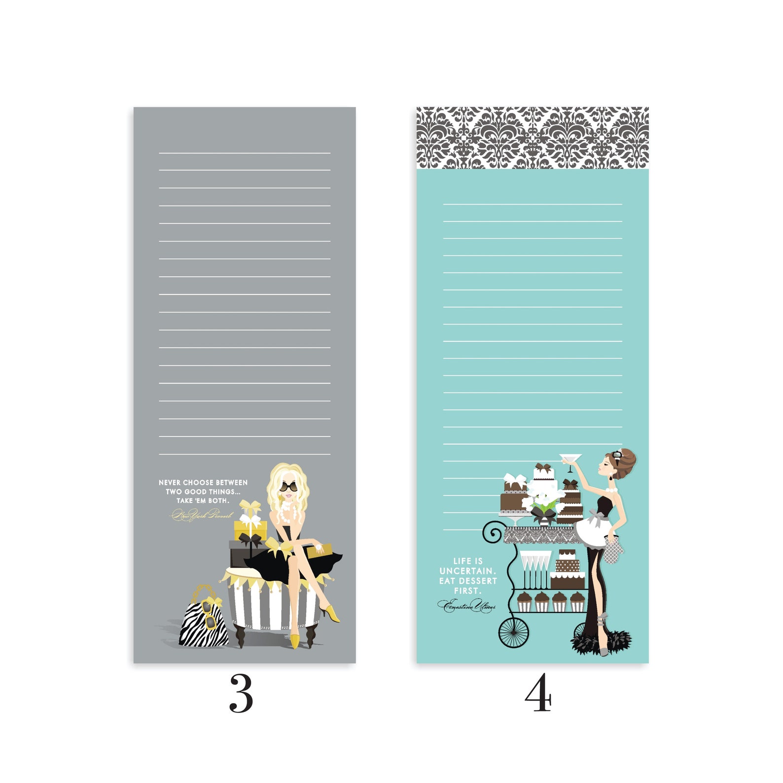 5 Designs - Magnetic Notepads, Custom Sayings Notepad, Personalized ...