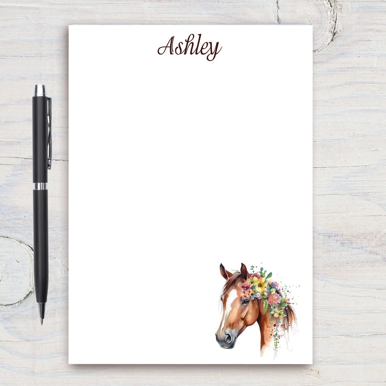 Personalized Horse Stationery, Custom Thank You Note, Custom Notepad ...
