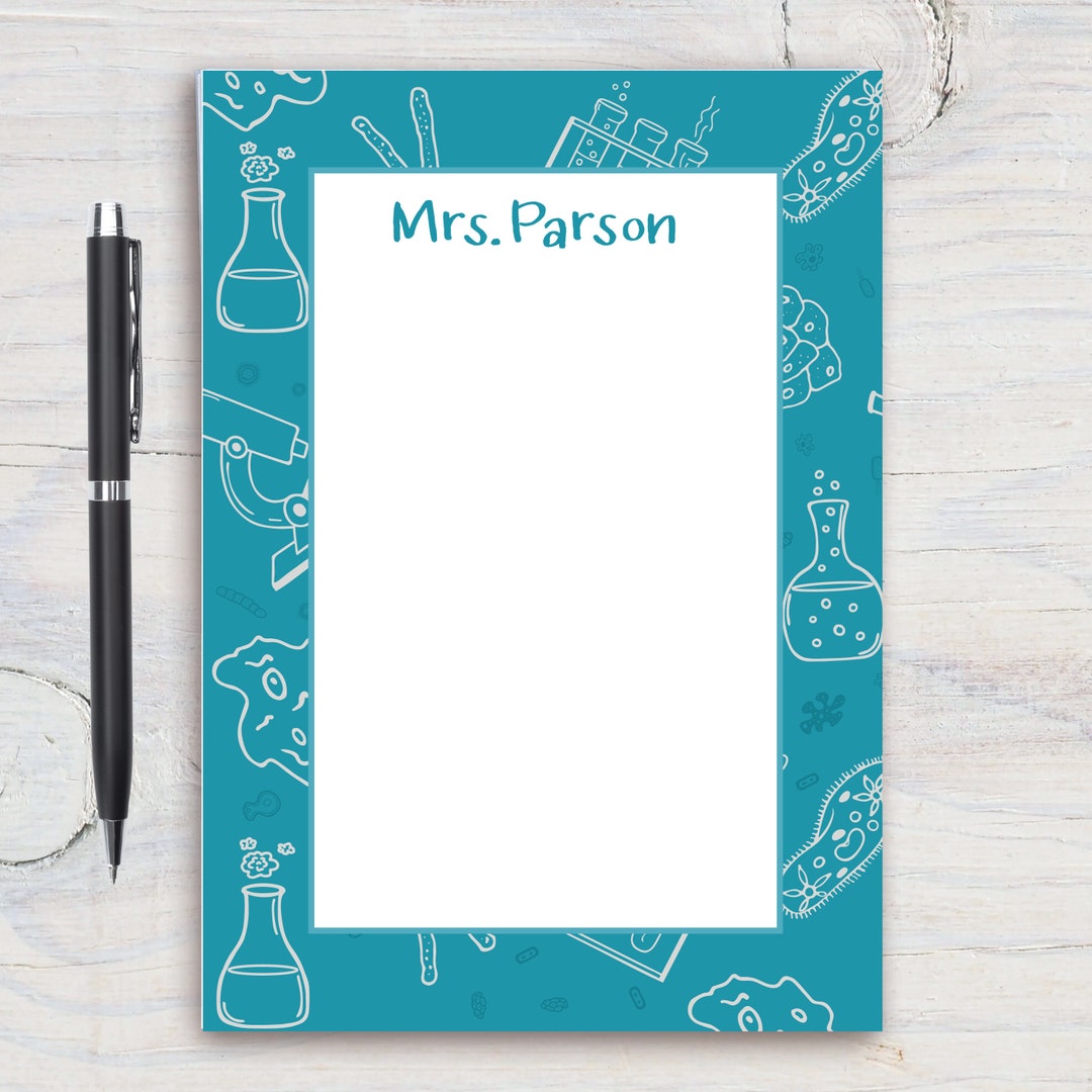 Chemistry Teacher Personalized Notepad, Custom Teacher Notepad, Teacher ...