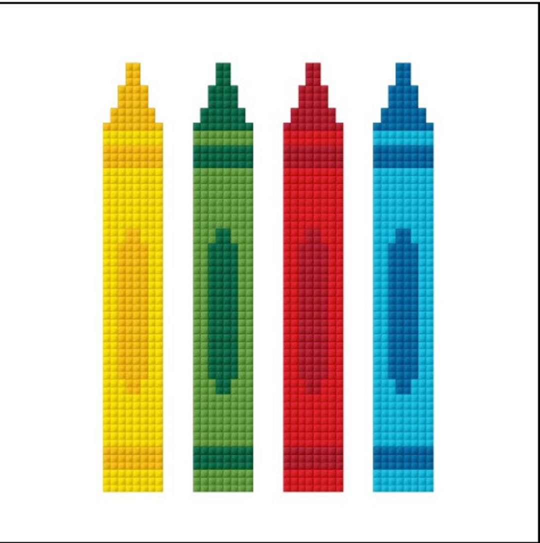 Crayons Needlepoint Digital Chart - Etsy