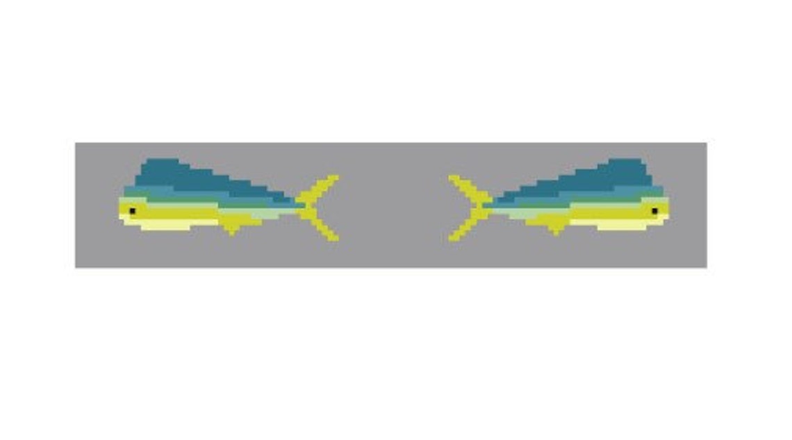 Mahi Mahi Key Fob Needlepoint Digital Chart, Cross Stitch Pattern ...