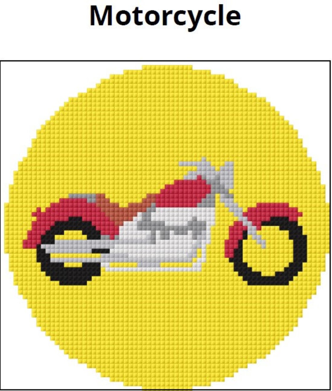 Motorcycle Needlepoint Digital Chart - Etsy