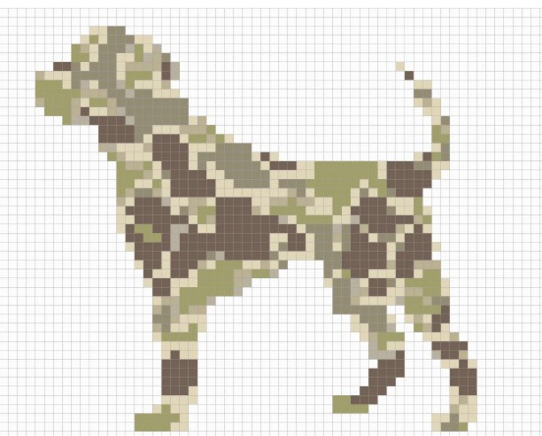 Camo Dog Needlepoint Digital Chart - Etsy