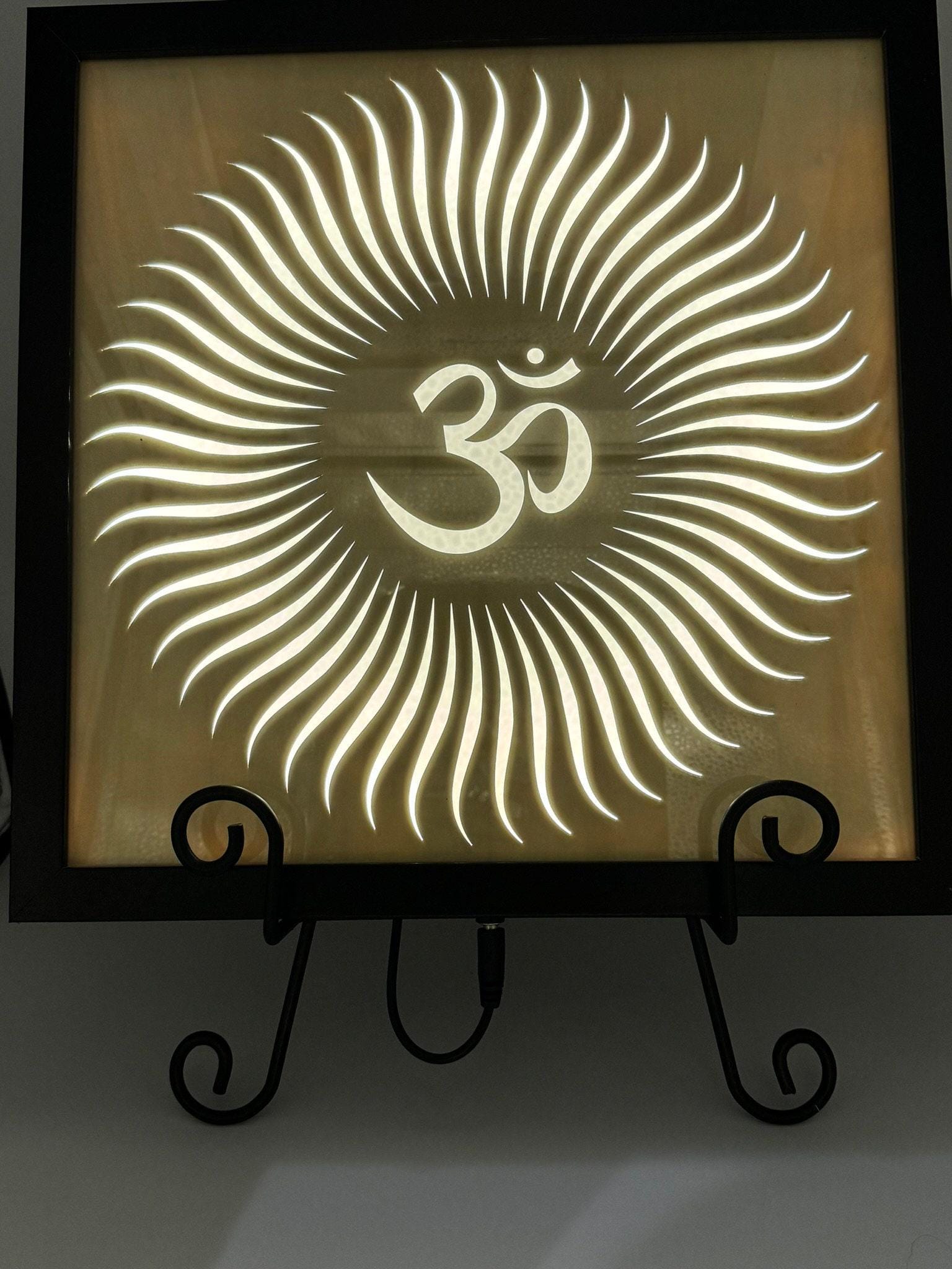 Om Lighted Mandala Sign, Hindu Wall Art, Yoga, Meditation, Best House ...