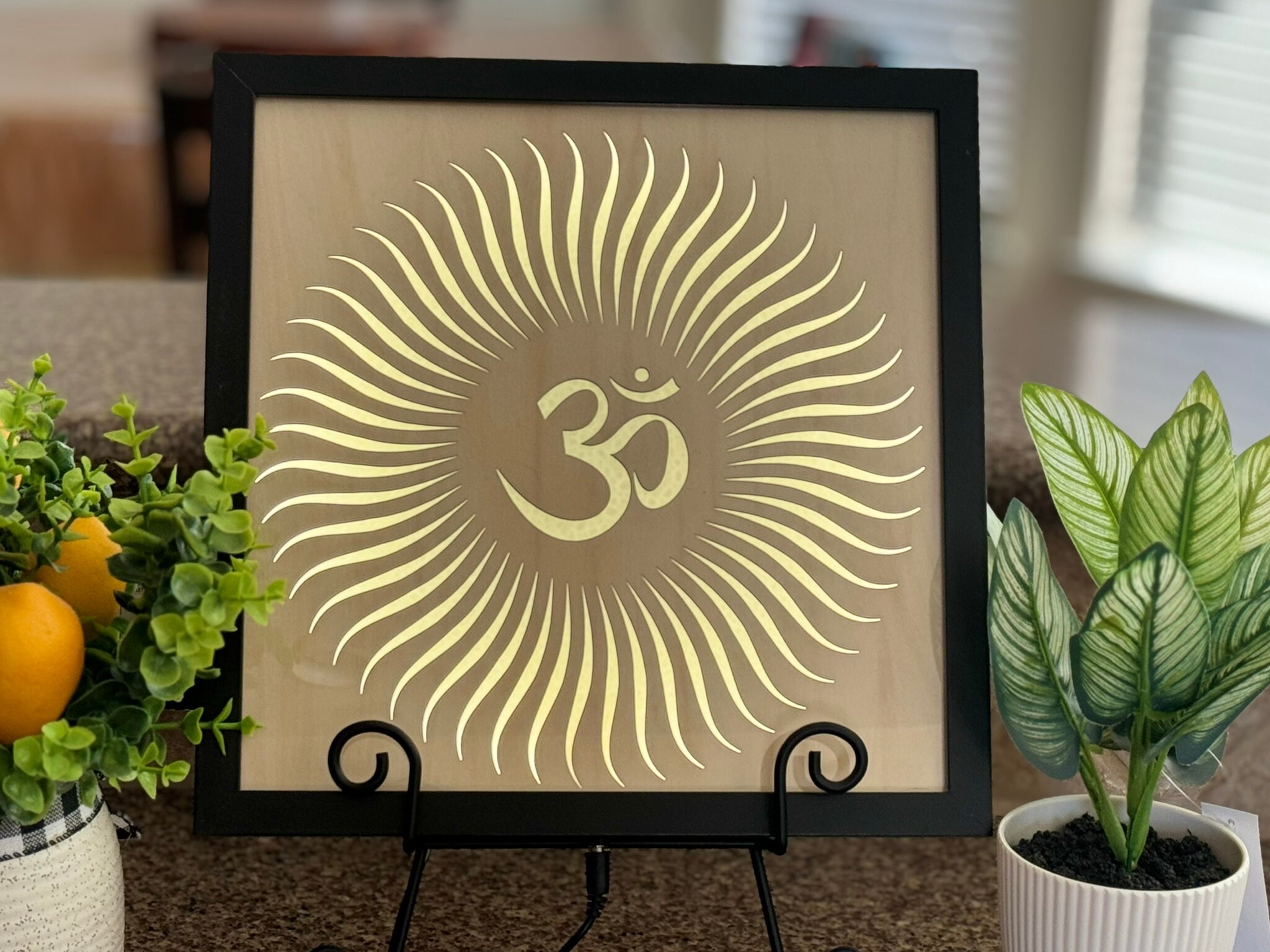 Om Lighted Mandala Sign, Hindu Wall Art, Yoga, Meditation, Best House ...